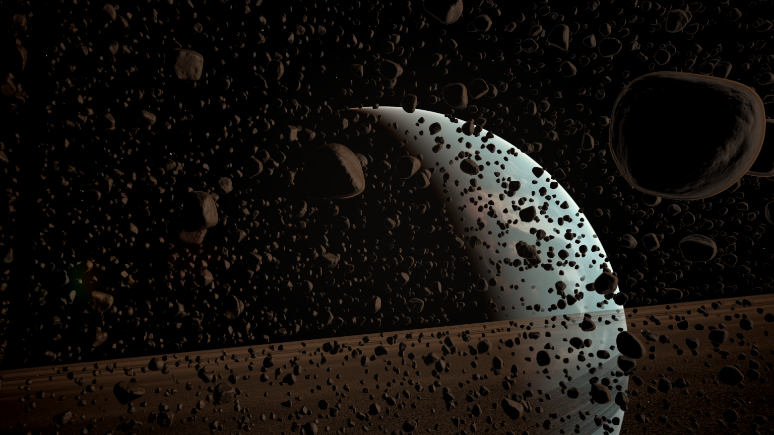 Rendering a planet with two triangles - reindernijhoff.net